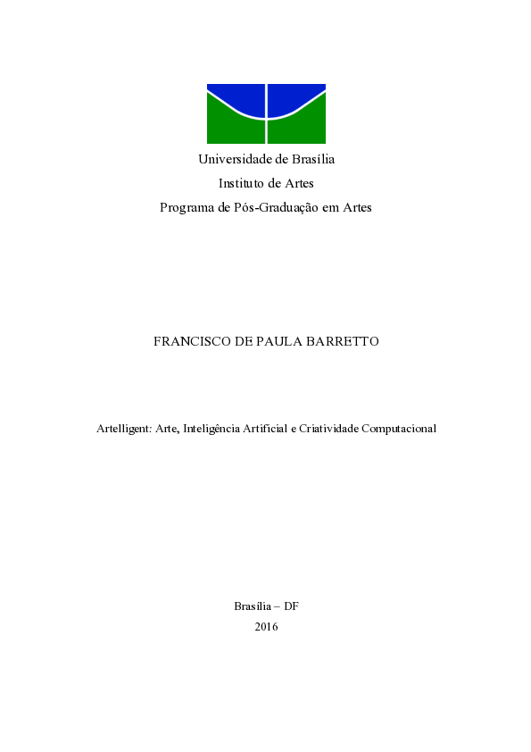 (PDF) Artelligent : arte, inteligência artificial e criatividade computacional