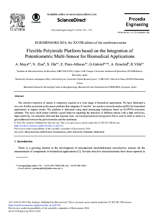Flexible Polyimide Platform Based On The Integration Of Potentiometric Multi Sensor For