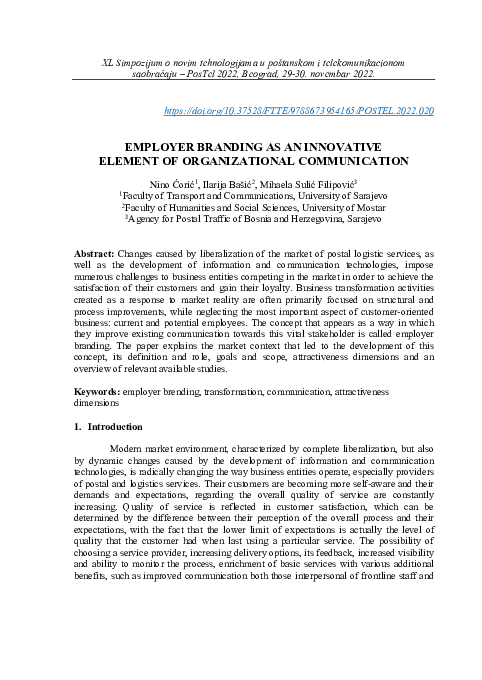 (PDF) Employer Branding as an Innovative Element of Organizational ...