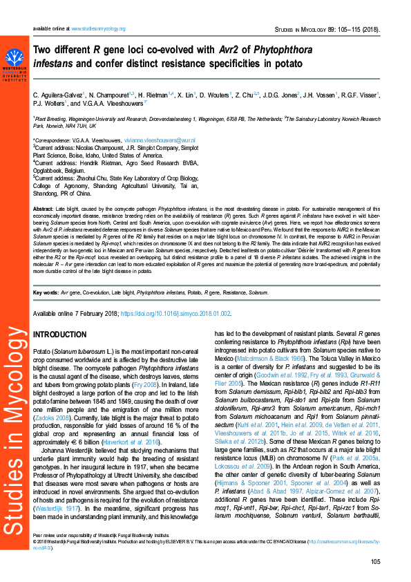 (PDF) Two different R gene loci co-evolved with Avr2 of Phytophthora ...