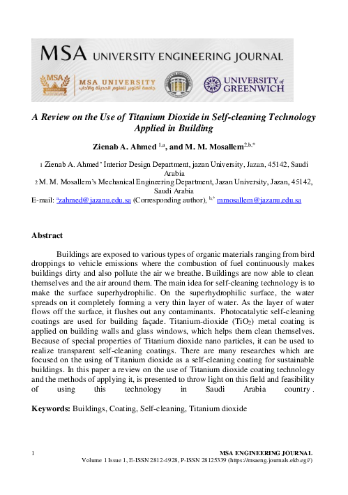 (PDF) A Review on the Use of Titanium Dioxide in Self-cleaning ...