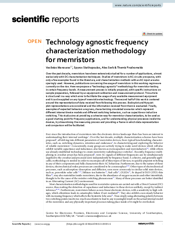 (PDF) Technology agnostic frequency characterization methodology for ...