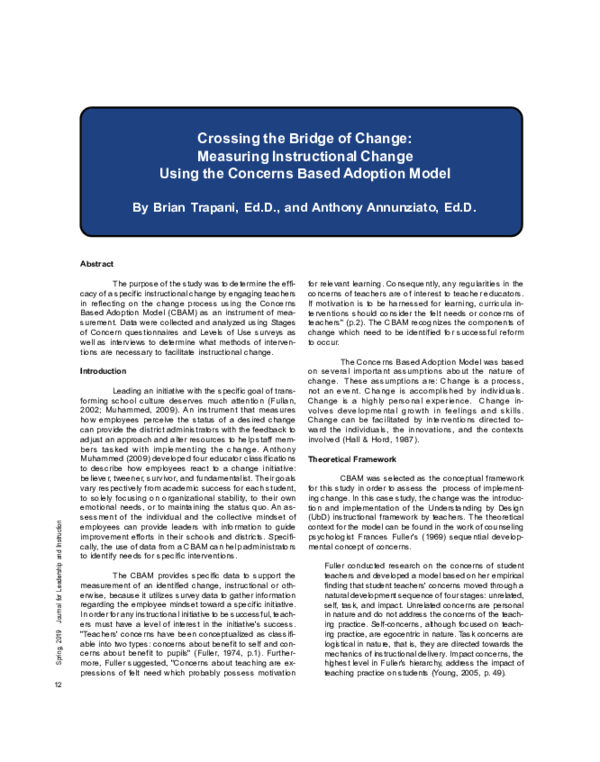 (PDF) Crossing the Bridge of Change: Measuring Instructional Change ...