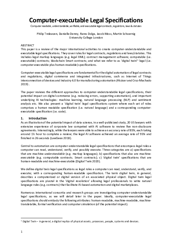 Pdf Machine Understandable Contracts With Deep Learning