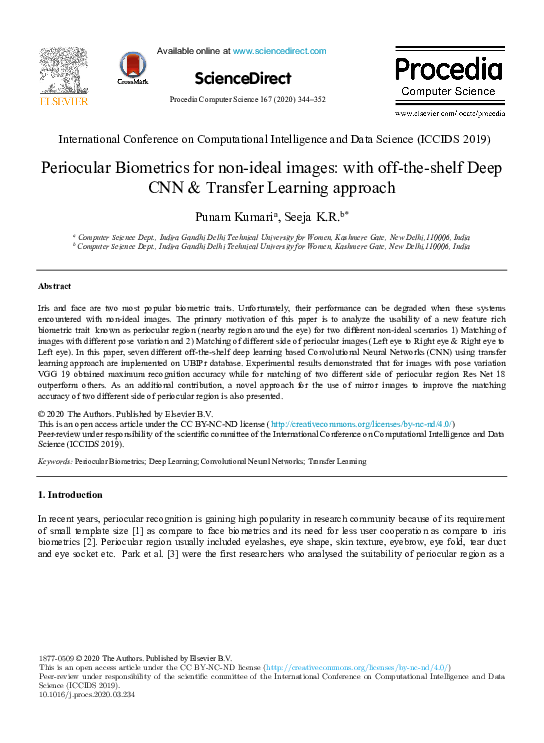 (PDF) Periocular Biometrics for non-ideal images: with off-the-shelf ...