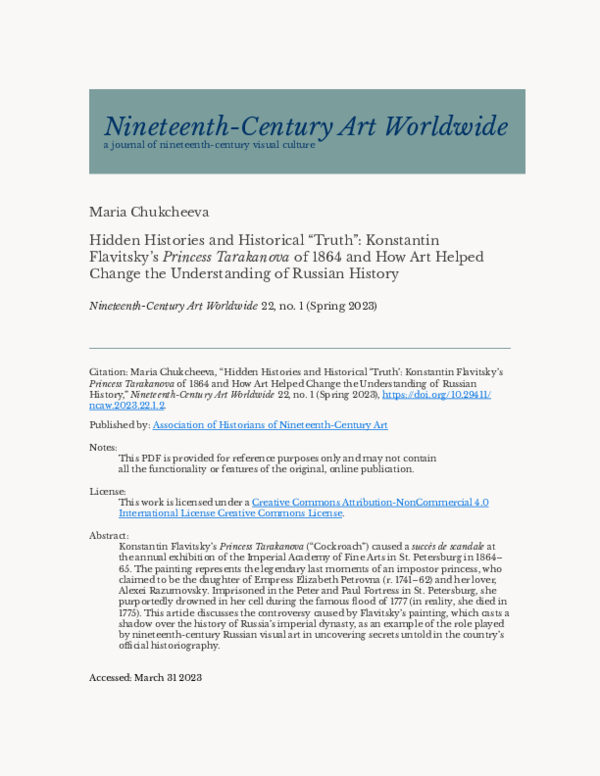 (PDF) Hidden Histories and Historical “Truth”: Konstantin Flavitsky’s ...