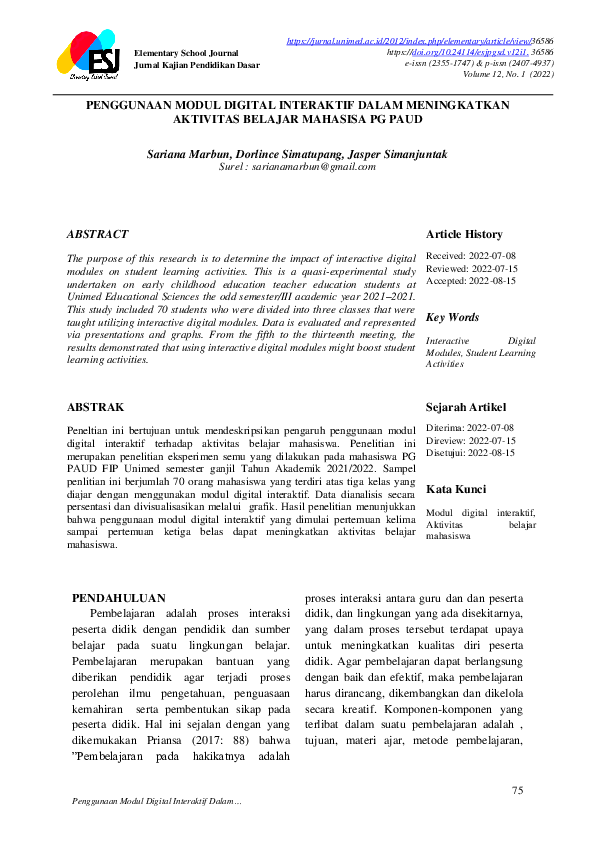 (PDF) Penggunaan Modul Digital Interaktif Dalam Meningkatkan Aktivitas ...