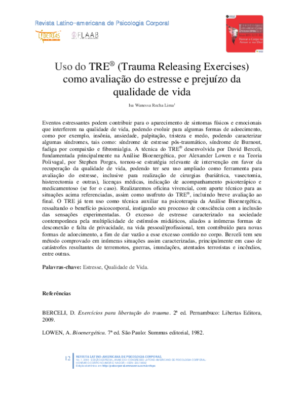 (PDF) Uso do TRE® (Trauma Releasing Exercises) como avaliação do ...