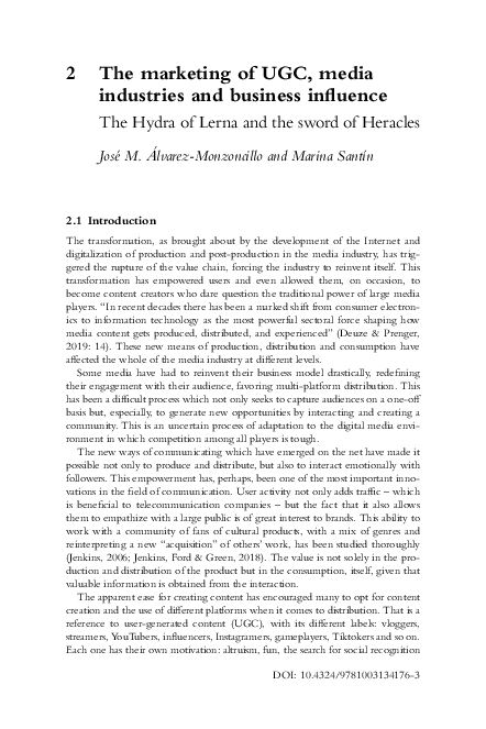 (PDF) The marketing of UGC, media industries and business influence