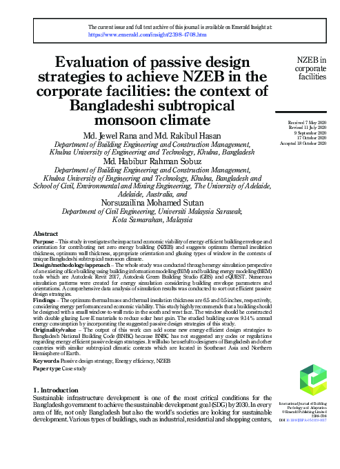 (PDF) Evaluation of passive design strategies to achieve NZEB in the corporate facilities: the ...