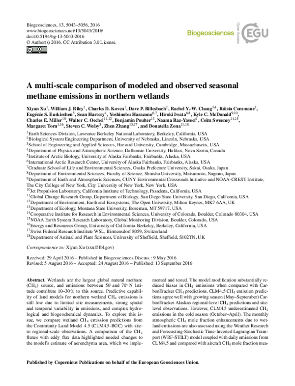 (PDF) A multi-scale comparison of modeled and observed seasonal methane cycles in northern ...