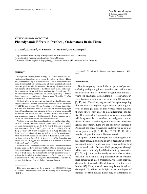 (PDF) Experimental Research Photodynamic Effects in Perifocal ...