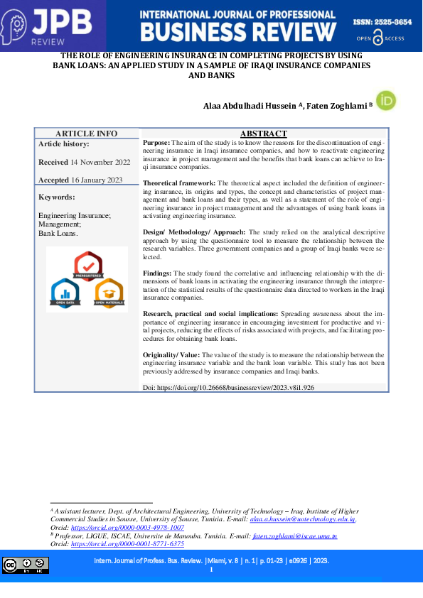 (PDF) The Role of Engineering Insurance in Completing Projects by Using ...