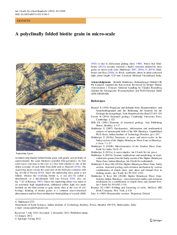 (PDF) A polyclinally folded biotite grain in micro-scale