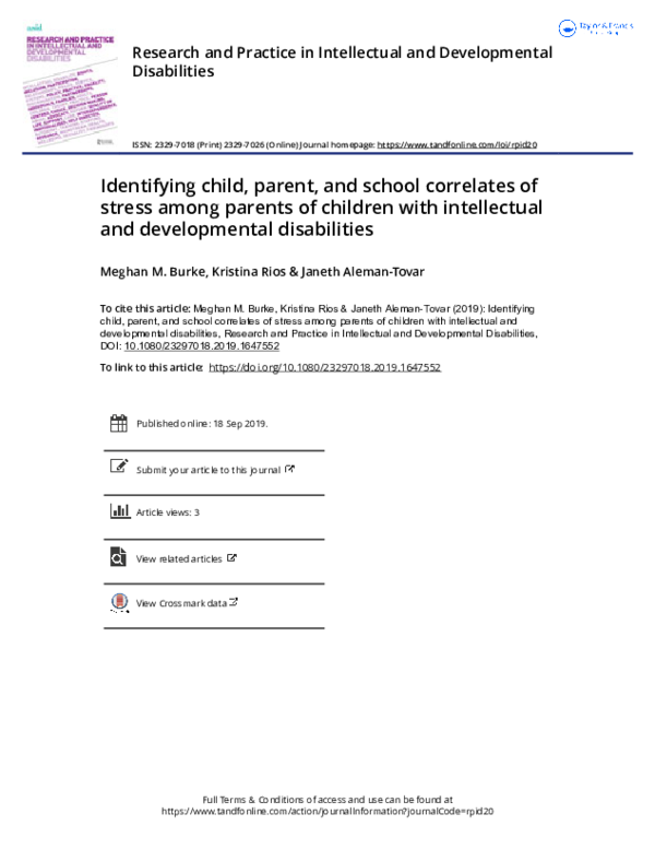 (PDF) Identifying child, parent, and school correlates of stress among ...