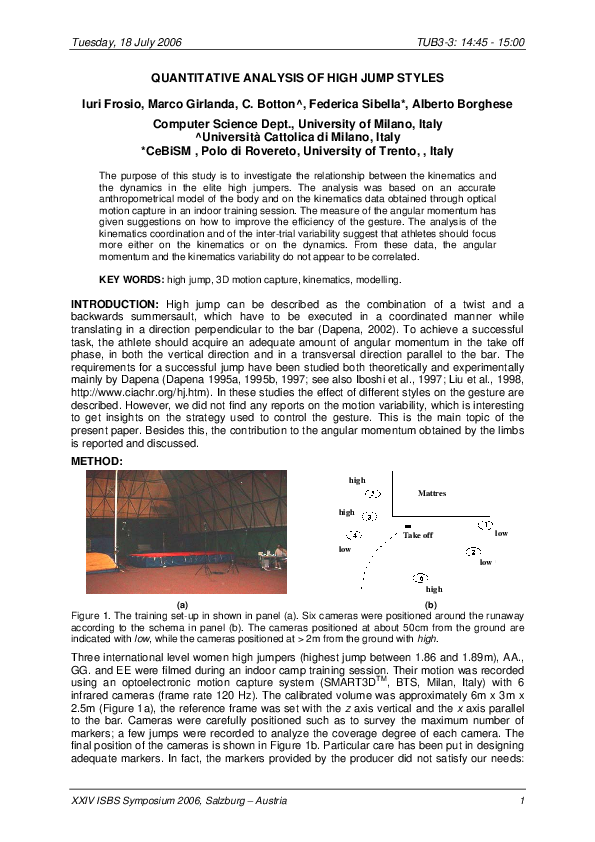 (PDF) Quantitative Analysis of High Jump Styles