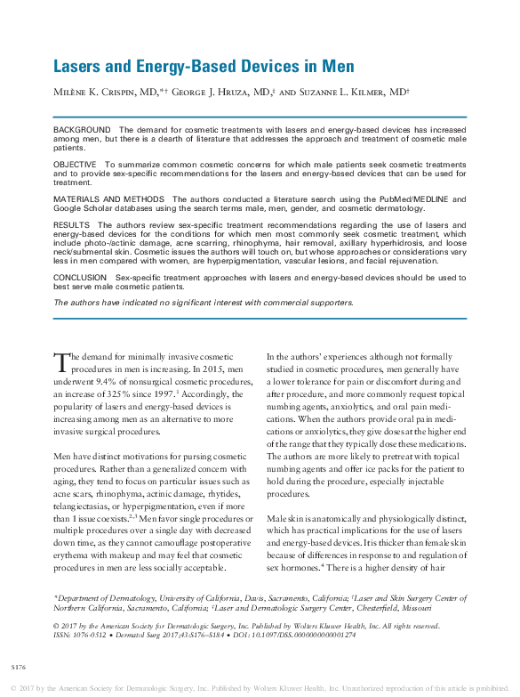 (PDF) Lasers and Energy-Based Devices in Men