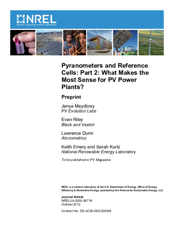 (PDF) Pyranometers and Reference Cells: Part 2: What Makes the Most ...