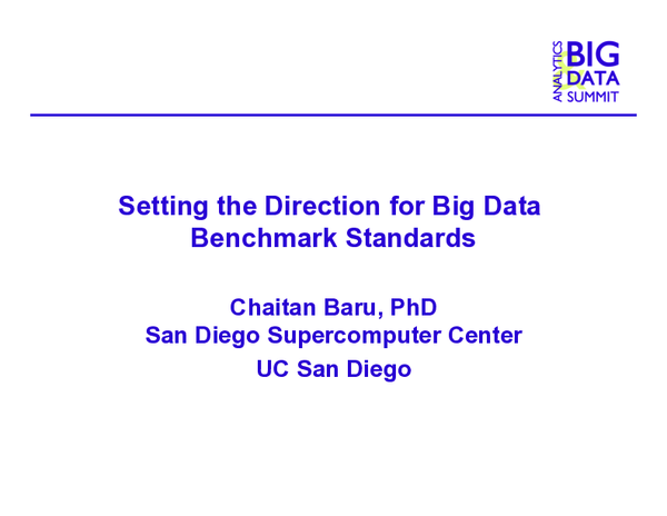 (PDF) Setting the Direction for Big Data Benchmark Standards