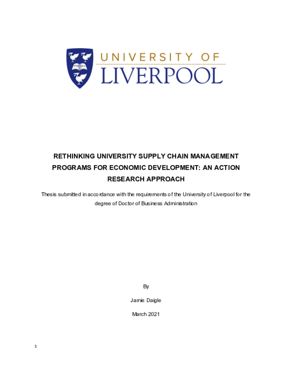 (PDF) Rethinking University Supply Chain Management Programs for ...