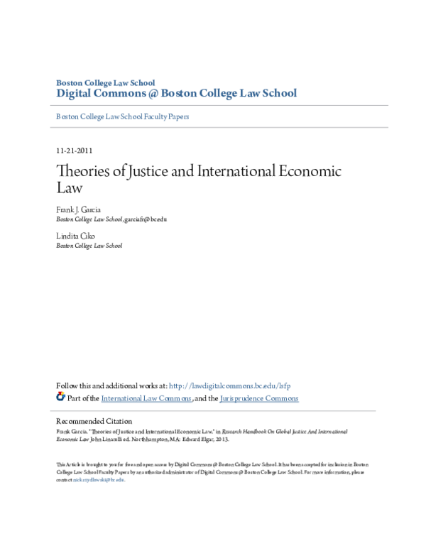 (PDF) Theories of justice and international economic law
