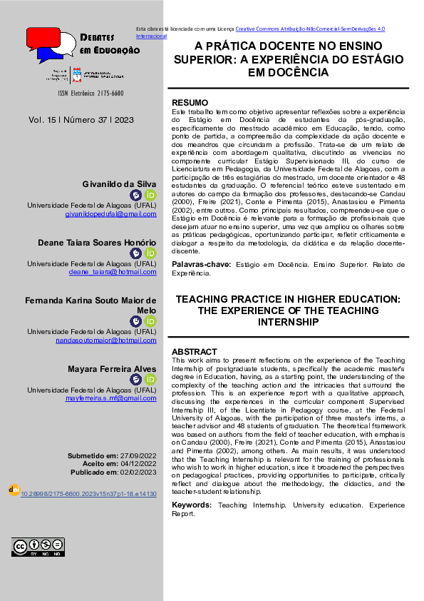 (PDF) Prática Docente No Ensino Superior | Mayara Alves - Academia.edu