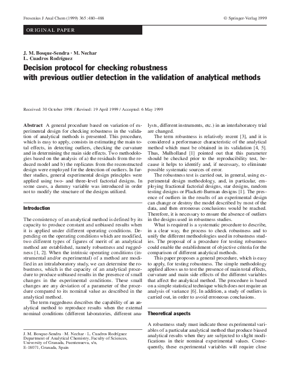 (PDF) Decision protocol for checking robustness with previous outlier ...