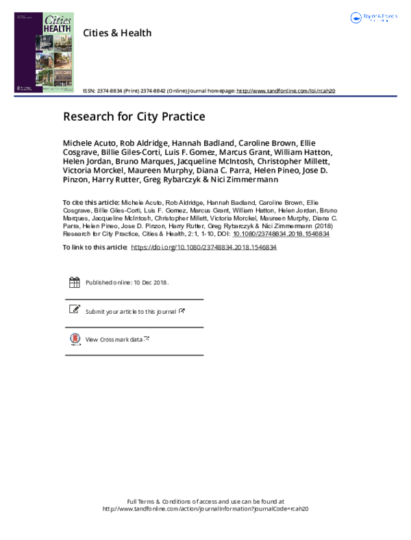 (PDF) Research for City Practice