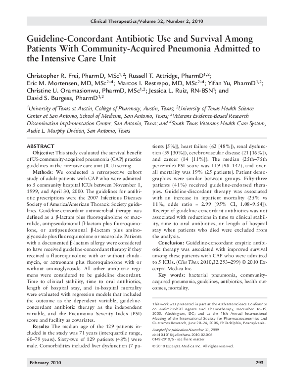 (PDF) Guideline-concordant antibiotic use and survival among patients ...