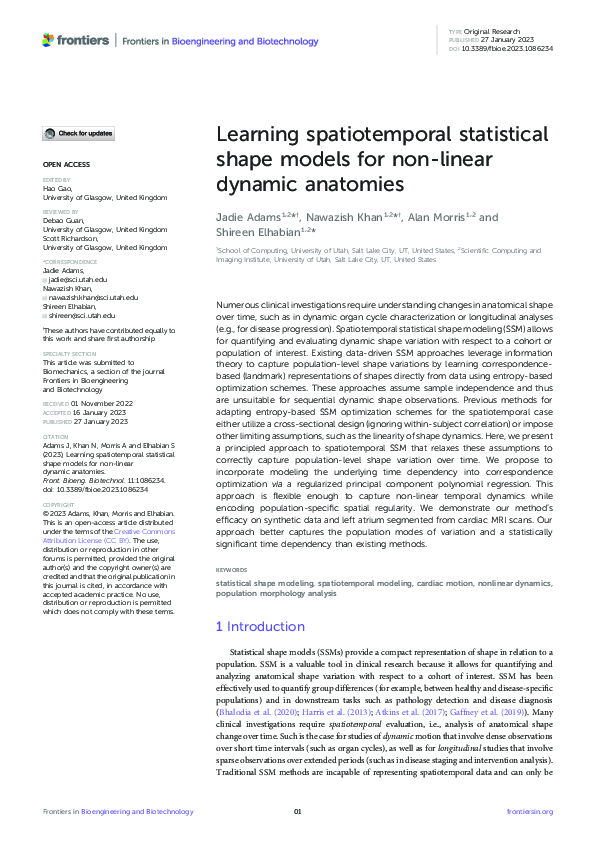 Pdf Learning Spatiotemporal Statistical Shape Models For Non Linear