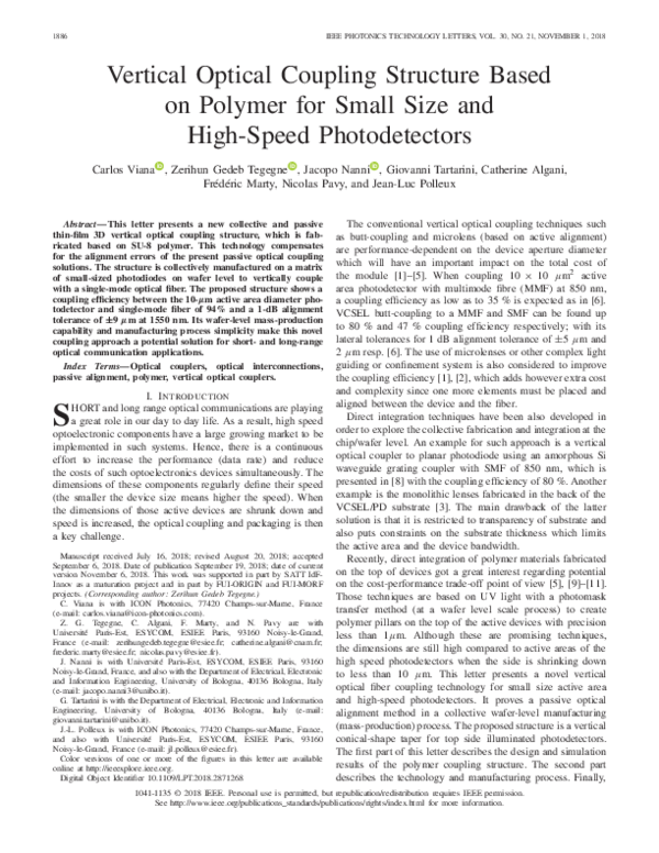 (PDF) Vertical Optical Coupling Structure Based on Polymer for Small ...
