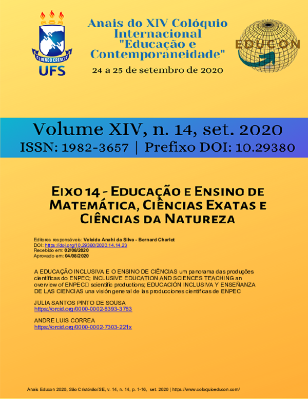 (PDF) A EDUCAÇÃO INCLUSIVA E O ENSINO DE CIÊNCIAS: um panorama das ...