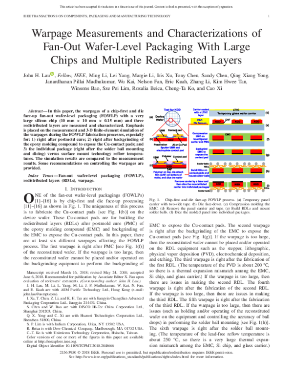 (PDF) Warpage Measurements and Characterizations of Fan-Out Wafer-Level ...
