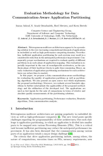 (PDF) Evaluation Methodology for Data Communication-Aware Application Partitioning