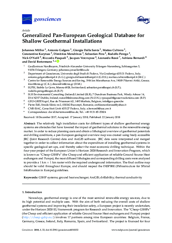 (PDF) Generalized Pan-European Geological Database for Shallow ...