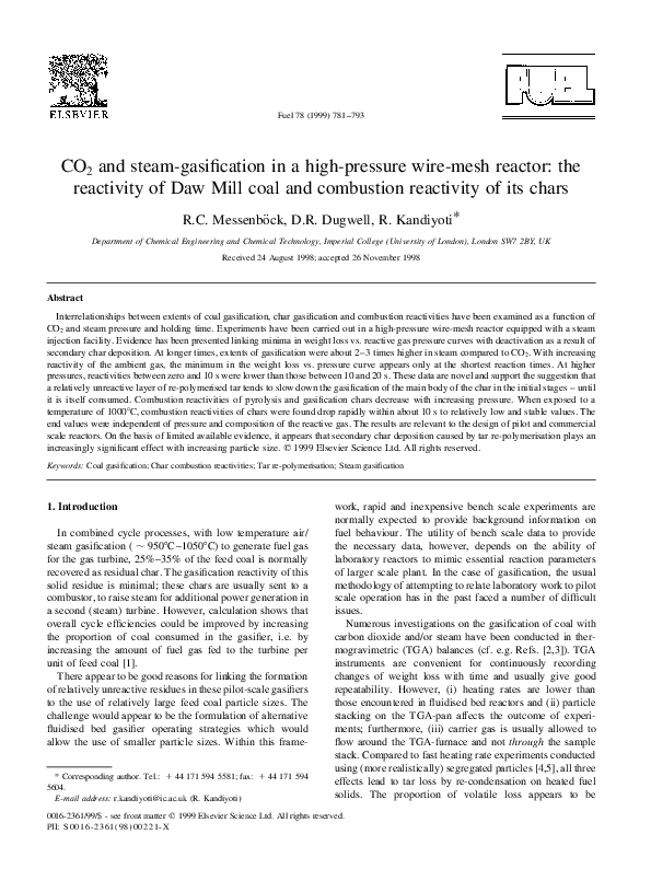 (PDF) CO2 and steam-gasification in a high-pressure wire-mesh reactor ...