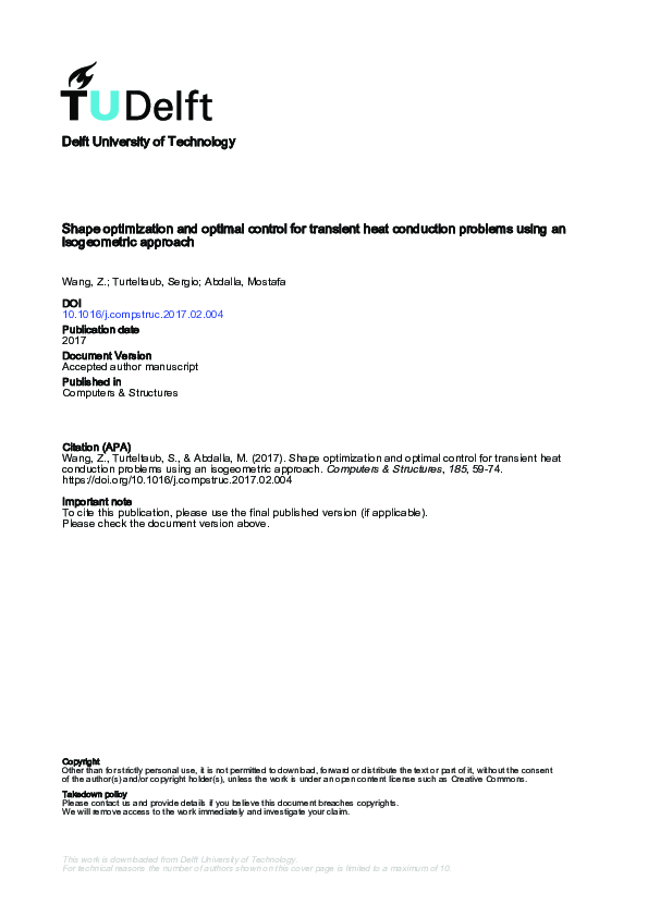 Pdf Shape Optimization And Optimal Control For Transient Heat
