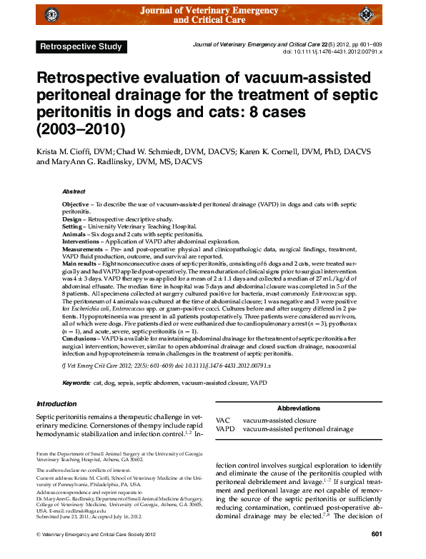 (PDF) Retrospective evaluation of vacuum-assisted peritoneal drainage ...