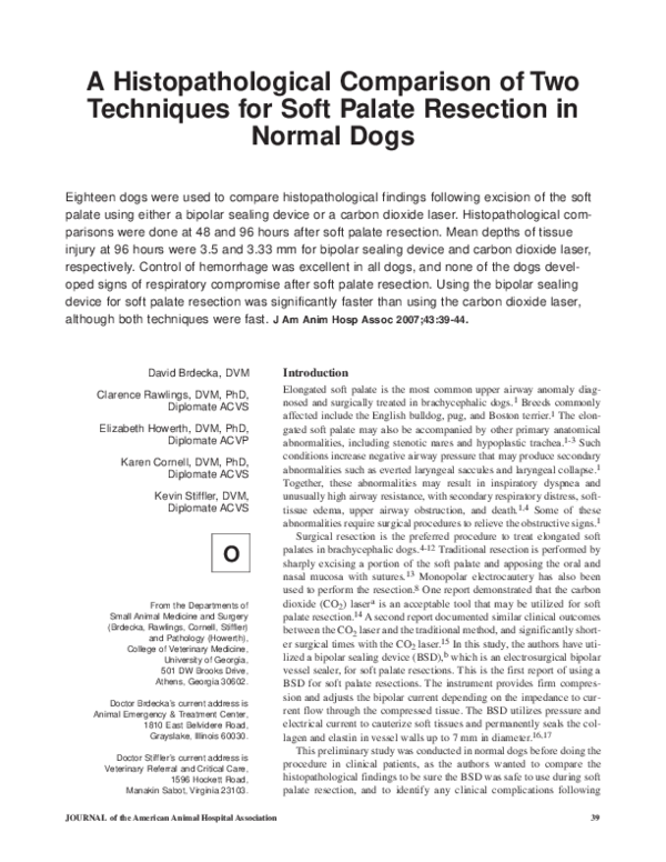 (PDF) A Histopathological Comparison of Two Techniques for Soft Palate ...