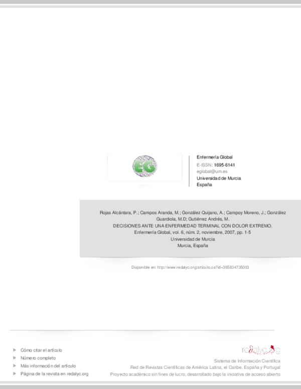 (PDF) Decisiones Ante Una Enfermedad Terminal Con Dolor Extremo