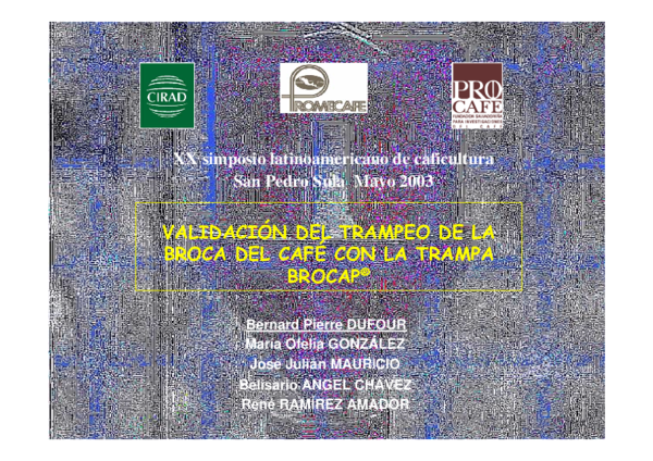 (PDF) Validacion del trampeo de la broca del cafe, con la trampa brocap