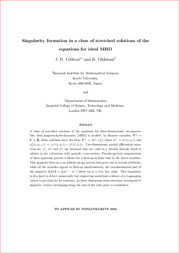 (PDF) Singularity formation in a class of stretched solutions of the ...
