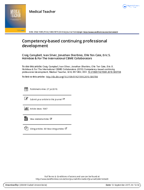 Competency-based continuing professional development