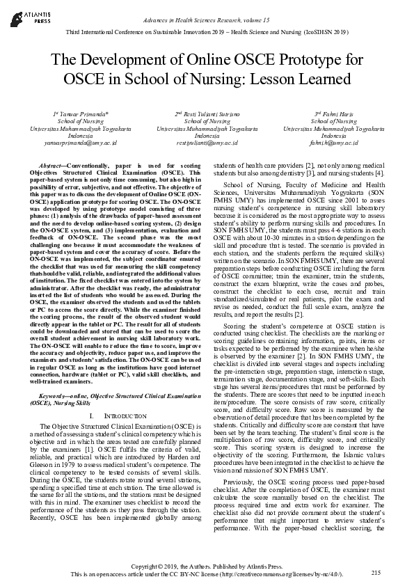 (PDF) The Development of Online OSCE Prototype for OSCE in School of ...