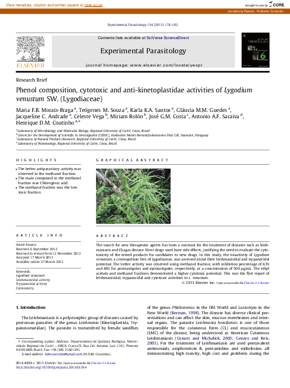 (PDF) Phenol composition, cytotoxic and anti-kinetoplastidae activities ...