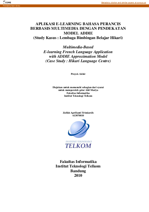 (PDF) APLIKASI E-LEARNING BAHASA PERANCIS BERBASIS MULTIMEDIA DENGAN ...