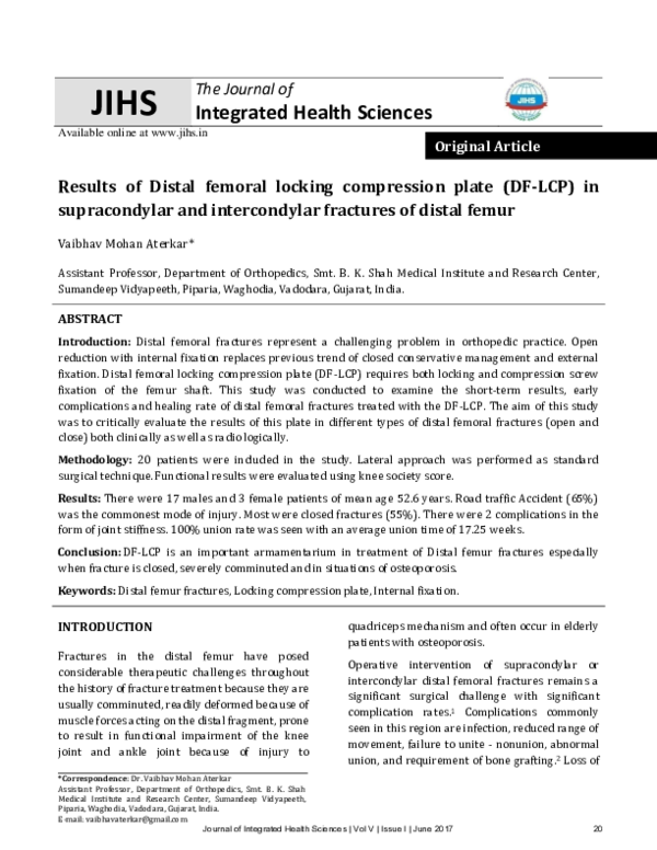 (PDF) Results of Distal femoral locking compression plate (DF-LCP) in ...