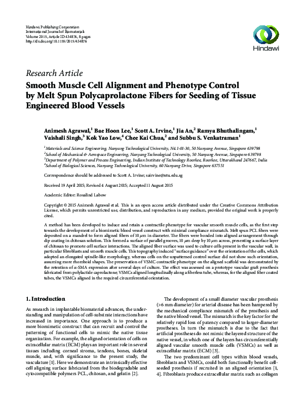(PDF) Smooth Muscle Cell Alignment and Phenotype Control by Melt Spun ...