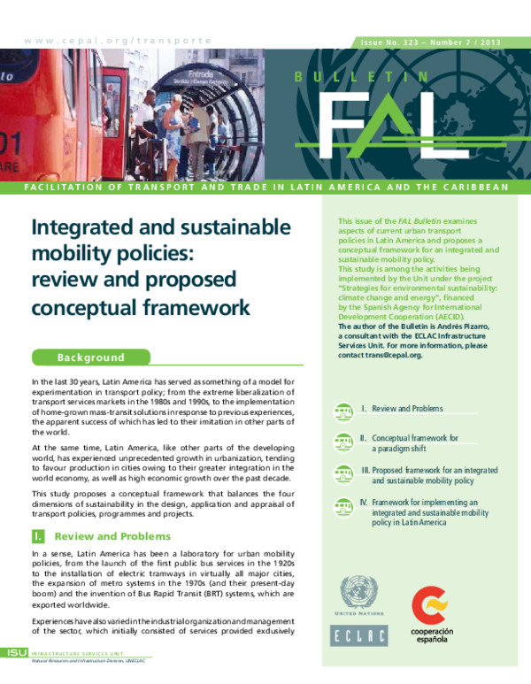 (PDF) Integrated and sustainable mobility policies: review and proposed ...