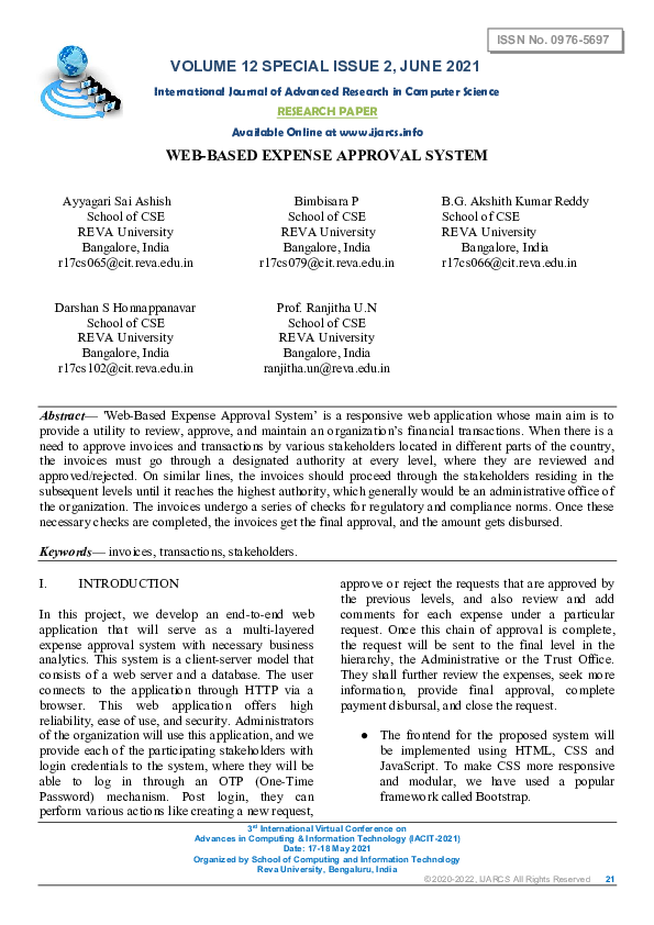 (PDF) Web-Based Expense Approval System